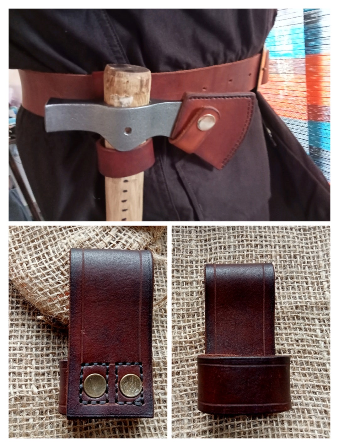 Leather Belt Loop for Cold Steel Trail Hawk, Cold Steel Frontier Hawk ...