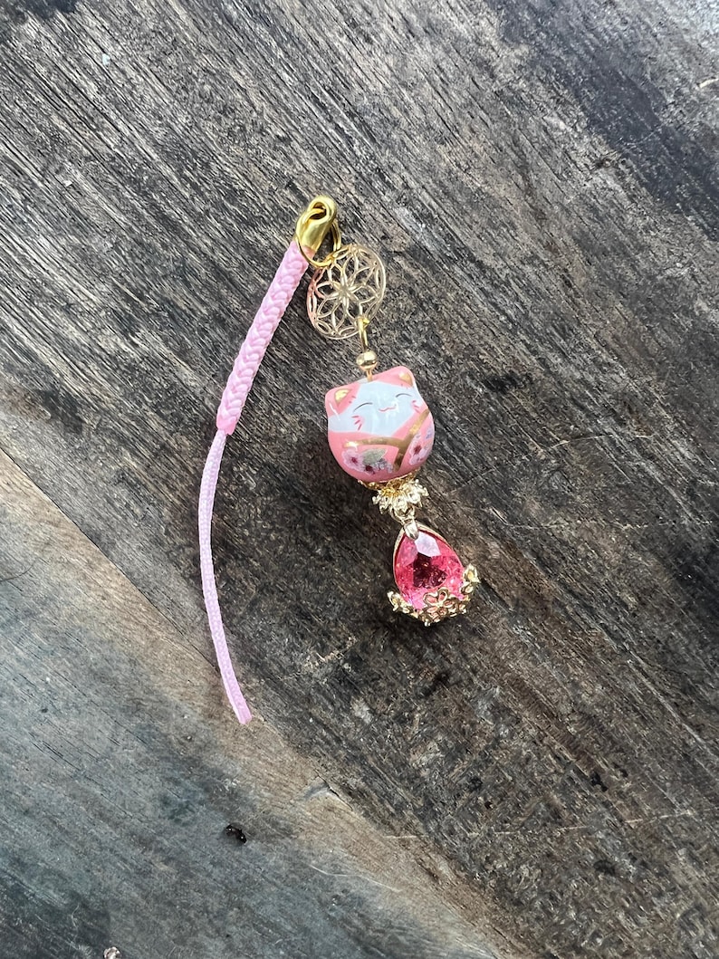 Lucky Kitty Phone Charm - Etsy