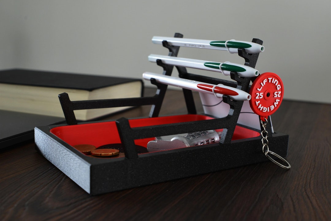 Squat Rack Desk Organizer | Gym Catch All Tray, Gift for Powerlifting ...