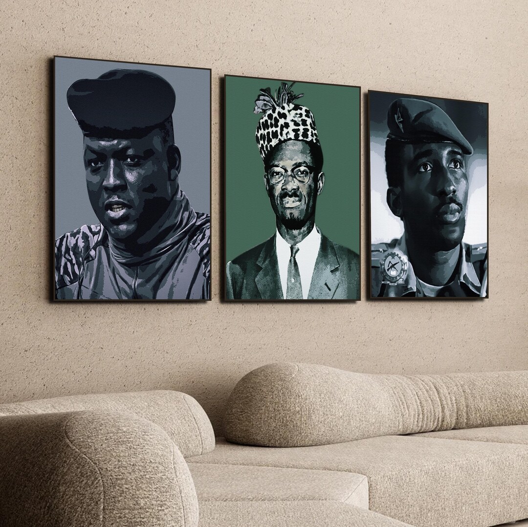 Gallery Set of 3 Prints Ibrahim Traore Portrait Thomas Sankara Patrice ...