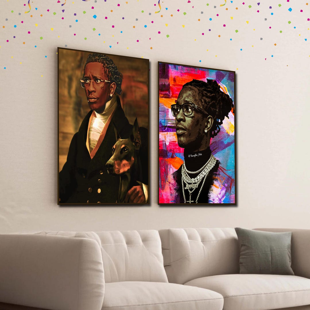 Young Thug Poster Set of 2 Printable Art Young Thug Rap Tee Hip Hop ...