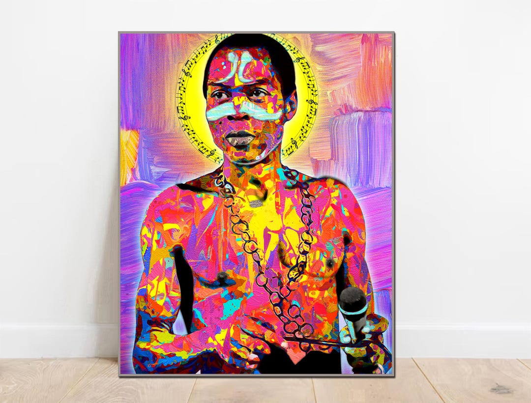 Colorful Fela Kuti Portrait Printable Fela Kuti Painting Nigerian Gift ...