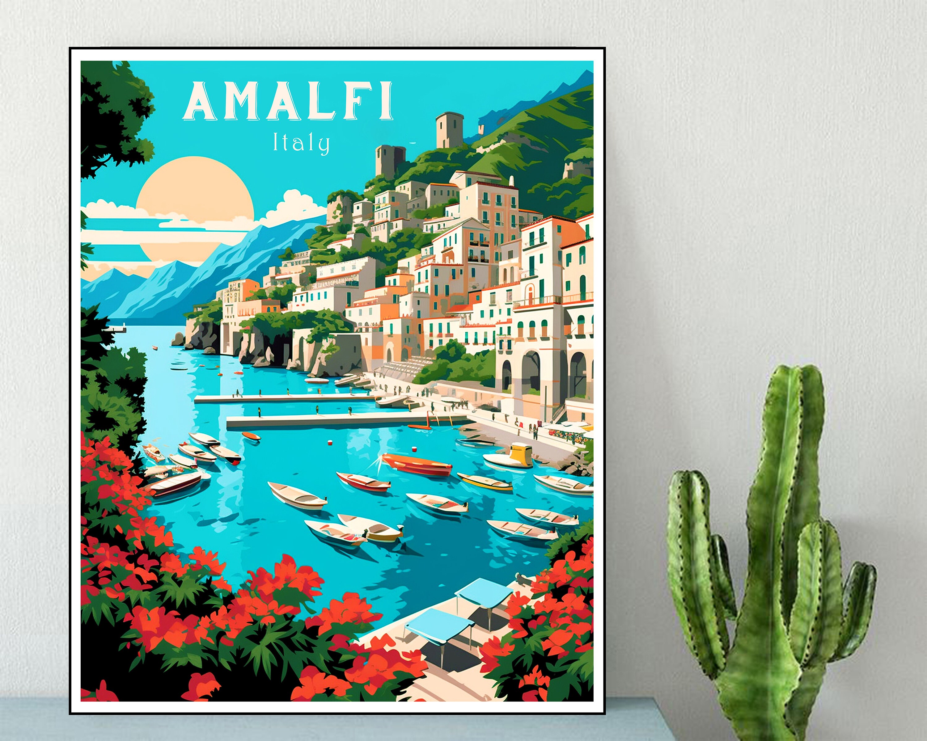 Amalfi Coast Print Amalfi Printable Download Italy Art Print Positano ...