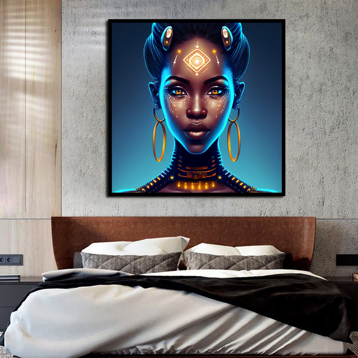 Afrofuturism African Woman Art Modern Black Girl Print - Etsy