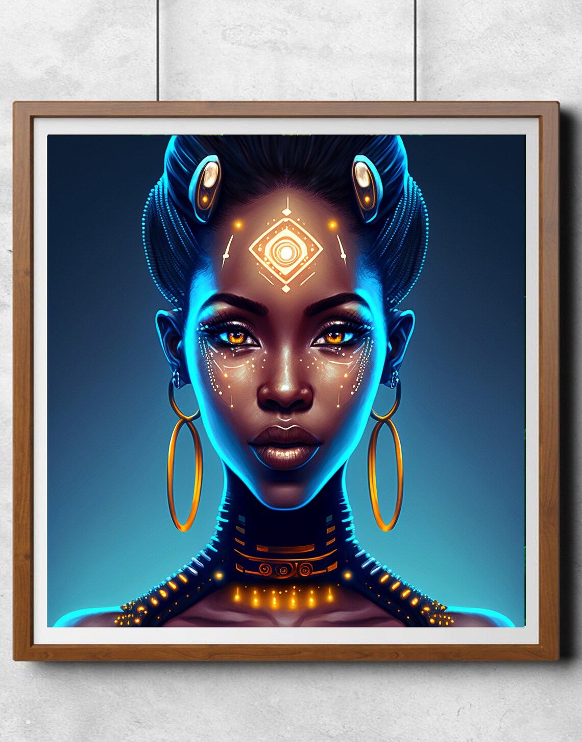 Afrofuturism African Woman Art Modern Black Girl Print - Etsy