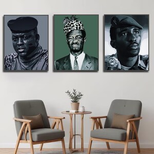 Gallery Set of 3 Prints Ibrahim Traore Portrait Thomas Sankara Patrice ...