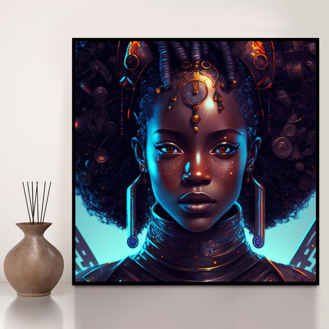 Afrofuturism African Woman Art Futuristic Black Goddess Modern Black ...