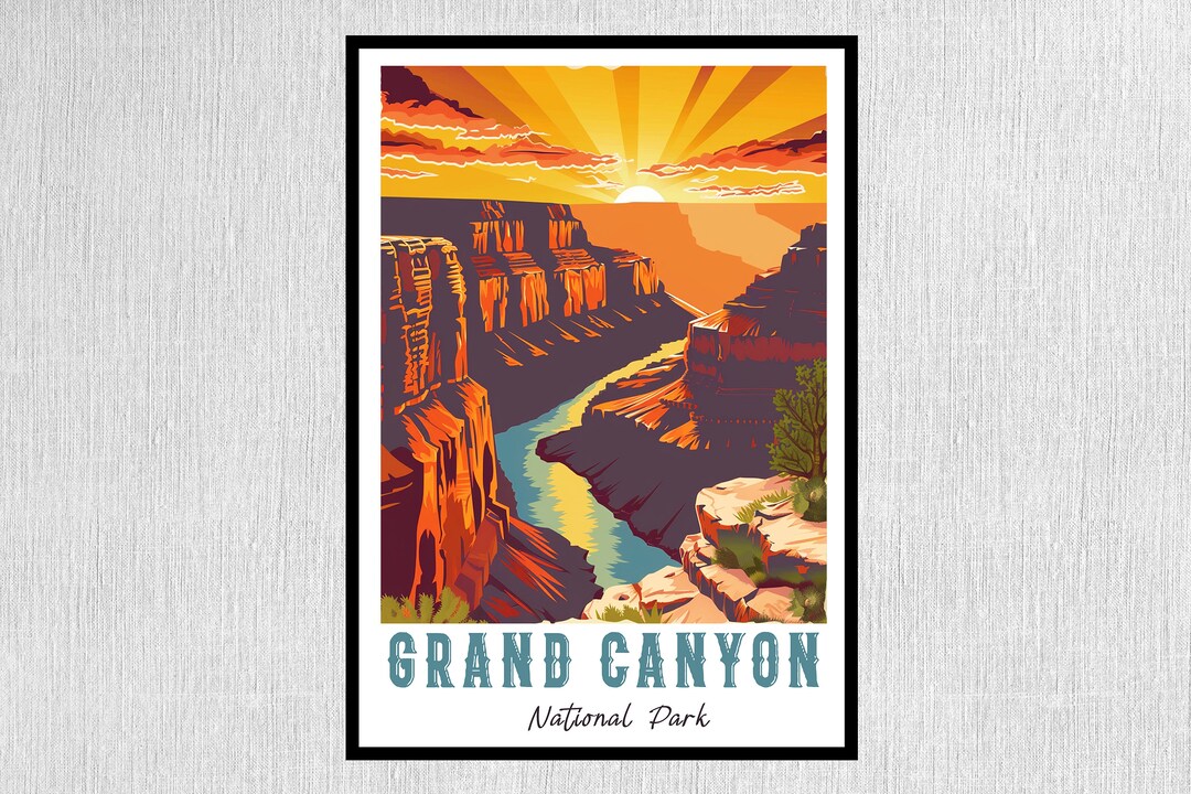 Grand Canyon National Park Canvas Print Grand Canyon Travel Poster ...