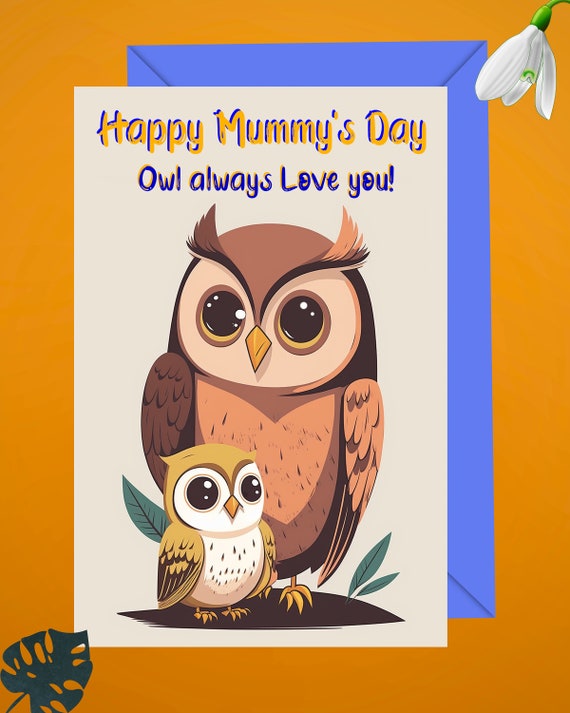Printable Mothers Day Cards Owls