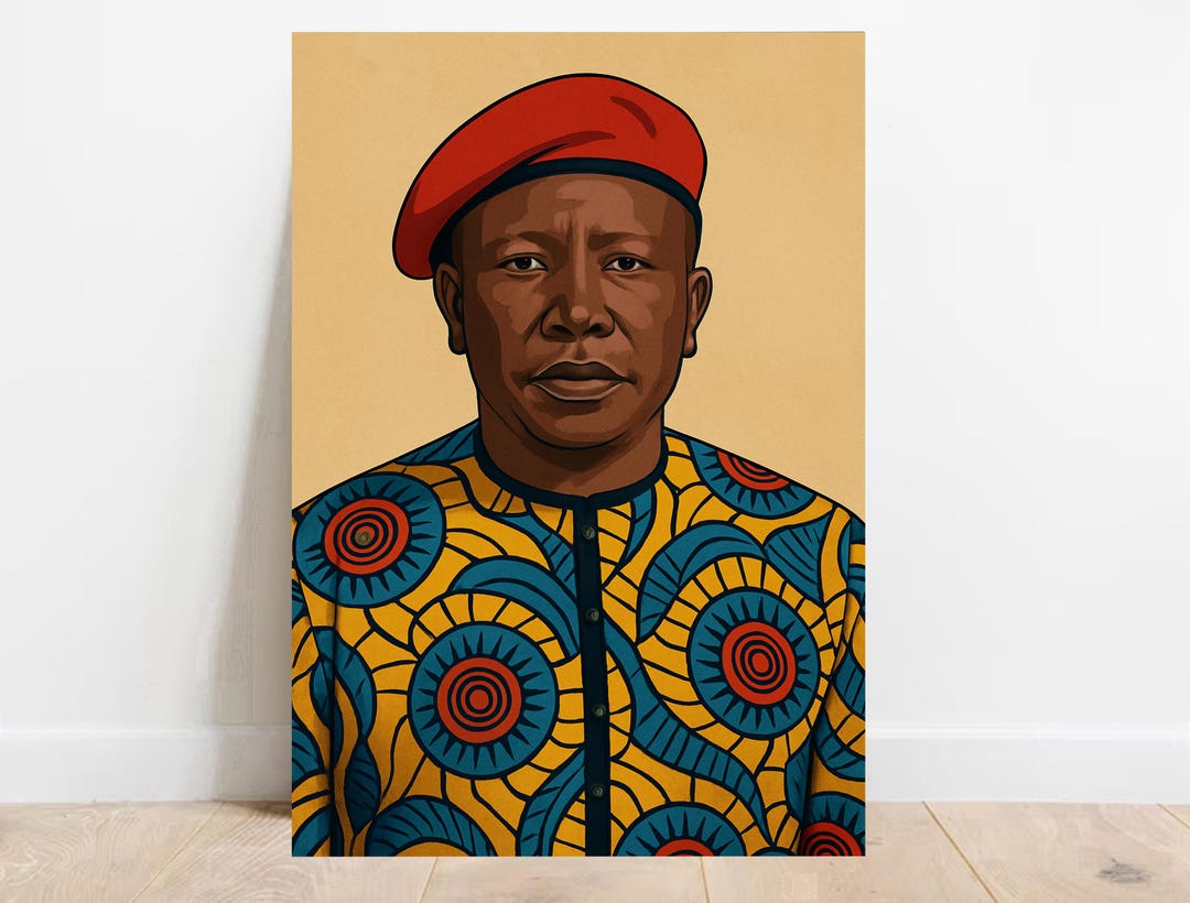 Julius Malema African Fabric Portrait Printable Download Modern Pan ...