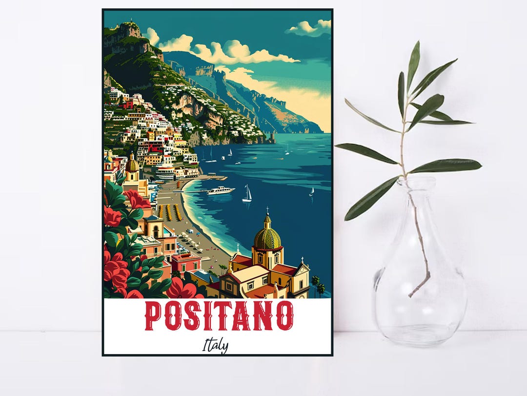 Positano Italy Travel Poster Digital Printable Positano Travel Print ...