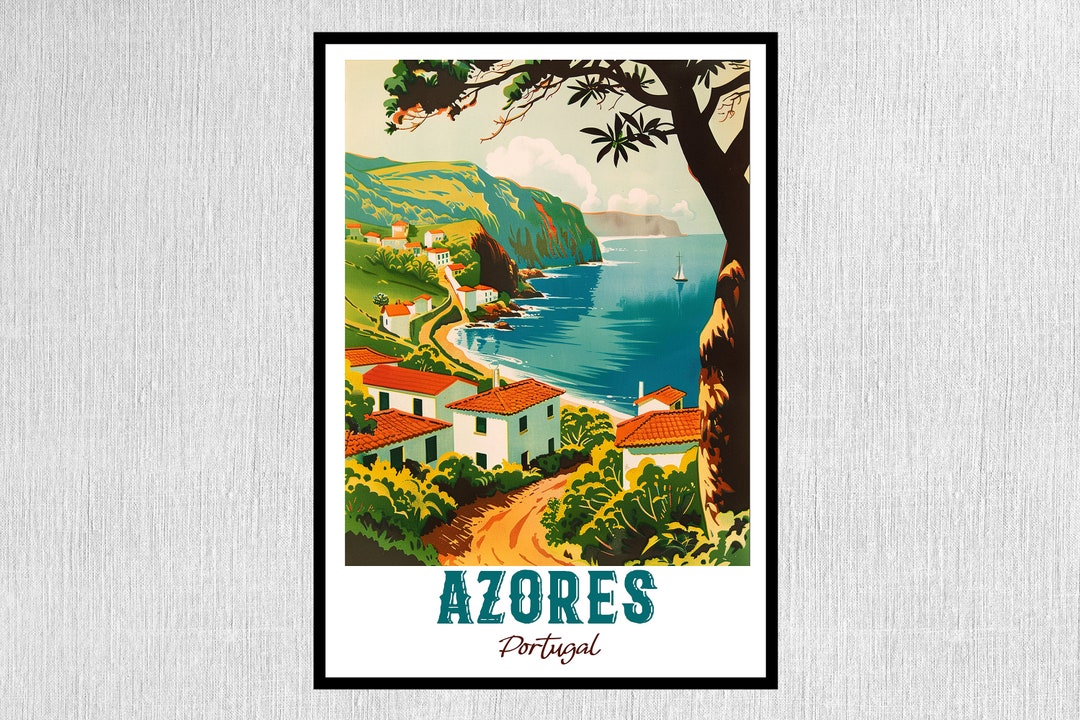 Azores Travel Poster Portugal Wall Art Digital Printable Azores ...