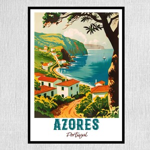 Azores Travel Poster Portugal Wall Art Digital Printable Azores ...