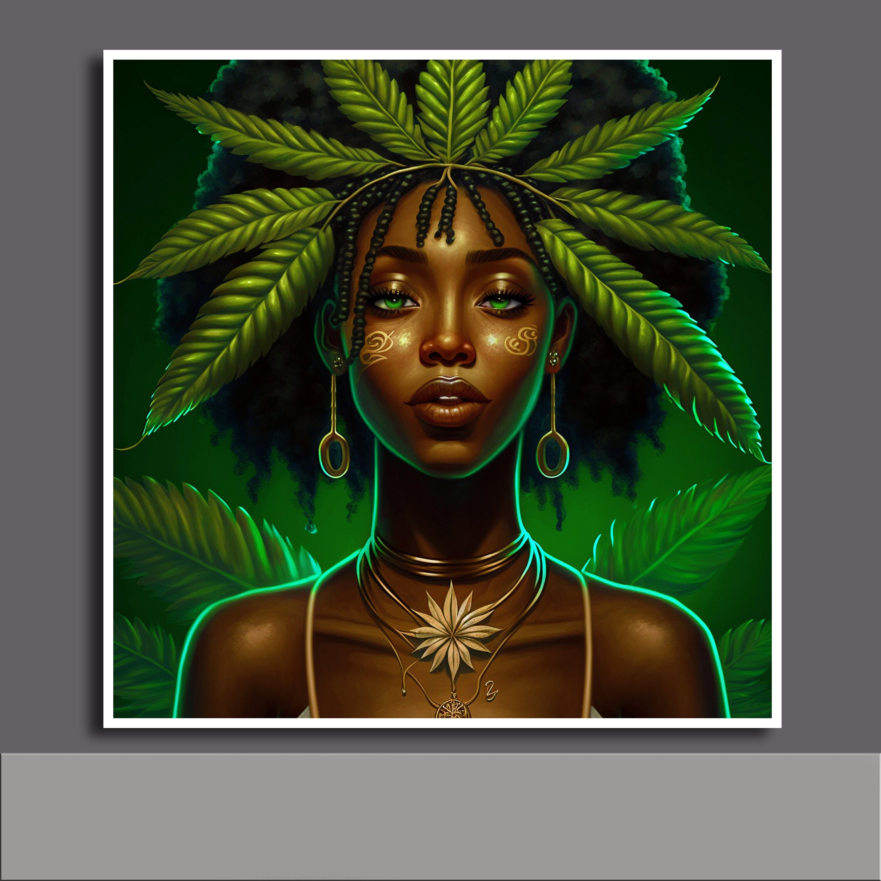 Girl Smoking Weed Painting