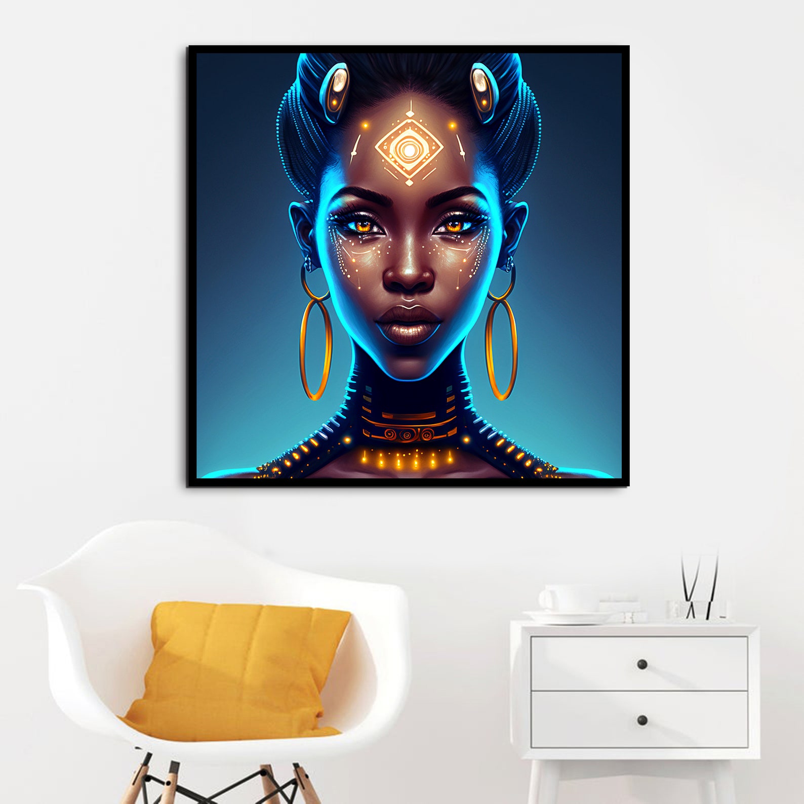 Afrofuturism African Woman Art, Modern Black Girl Print, INSTANT ...