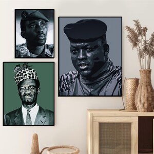 Gallery Set of 3 Prints Ibrahim Traore Portrait Thomas Sankara Patrice ...