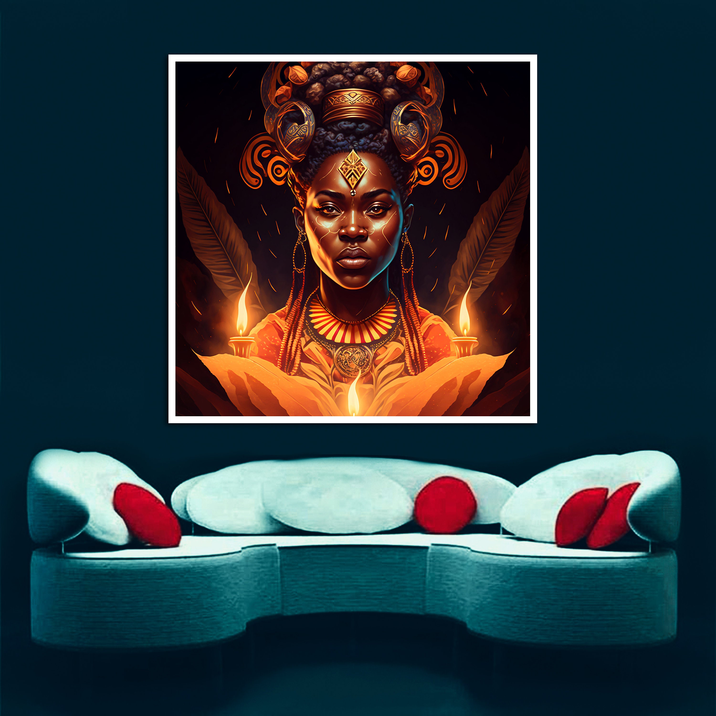 African Goddess Art Printable Black Woman Wall Art African Contemporary ...