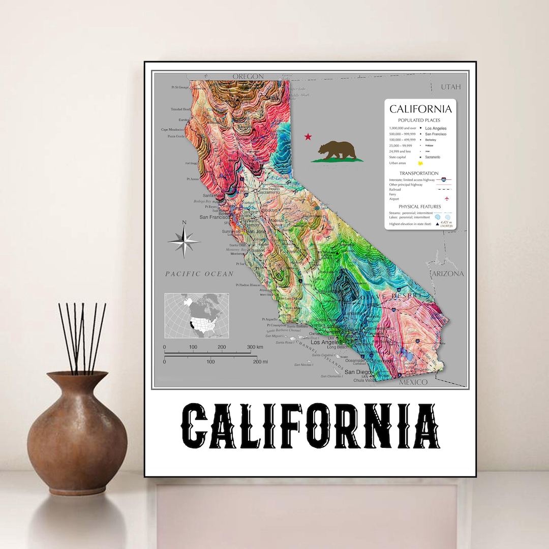 California State Map Printable Download California Map Print USA Map ...