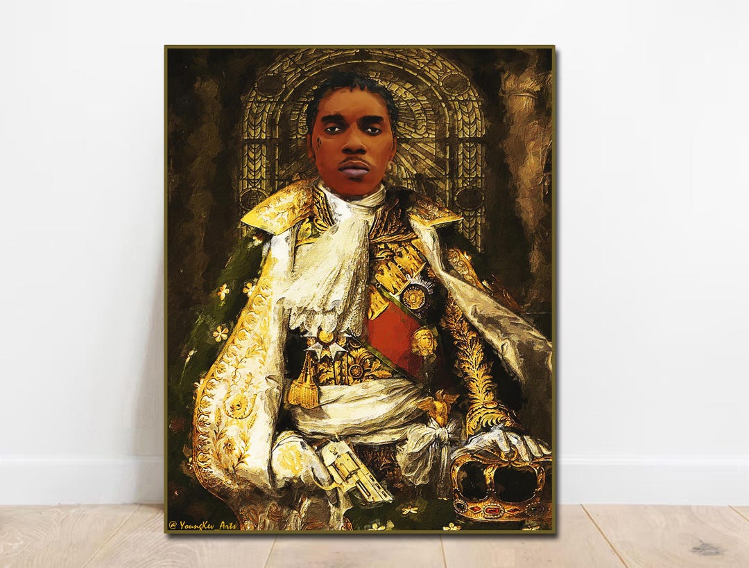 Vybz Kartel Digital Portrait Dancehall Music Poster Printable Vybz Kartel Painting Jamaican Gift ...