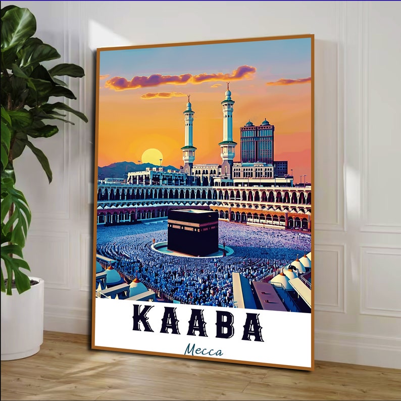 Kaaba Mecca Print Muslim Printable Ramadan Gift Al Haram Mosque Mecca ...