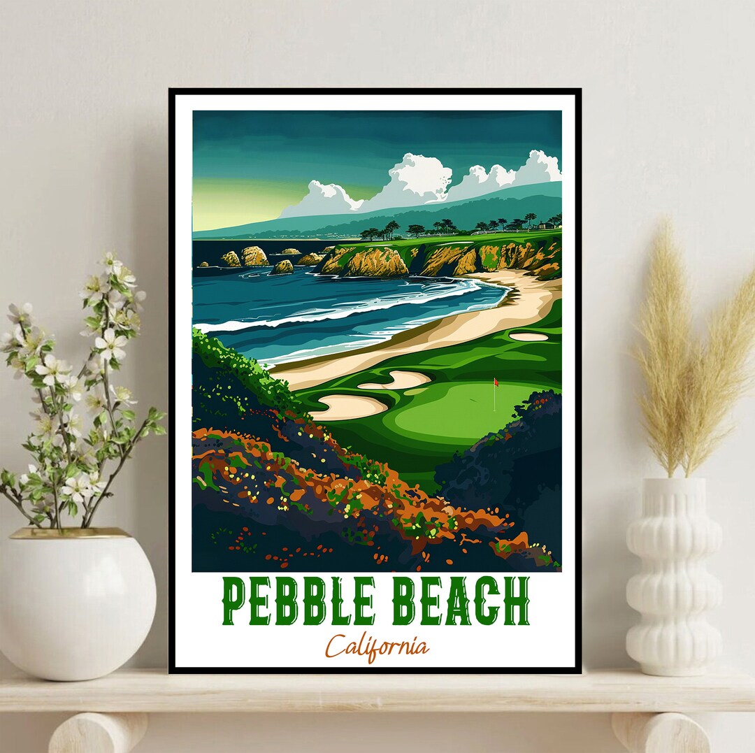 Pebble Beach Golf Links Printable Pebble Beach Print California Travel ...