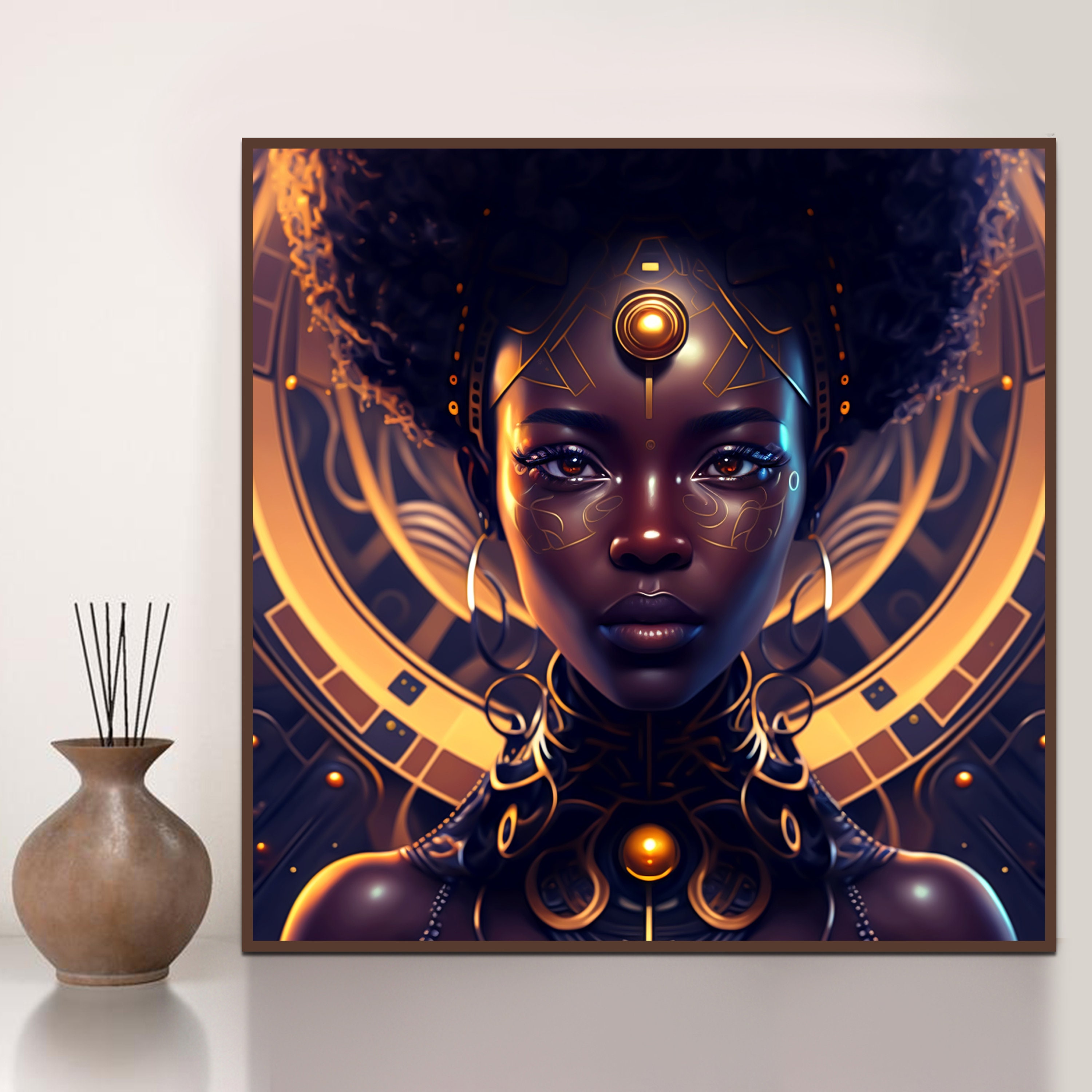 Afrofuturism African Woman Art Black Futuristic Art - Etsy