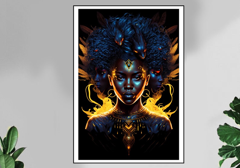 African Goddess Art Printable Black Art Digital Download 3 - Etsy