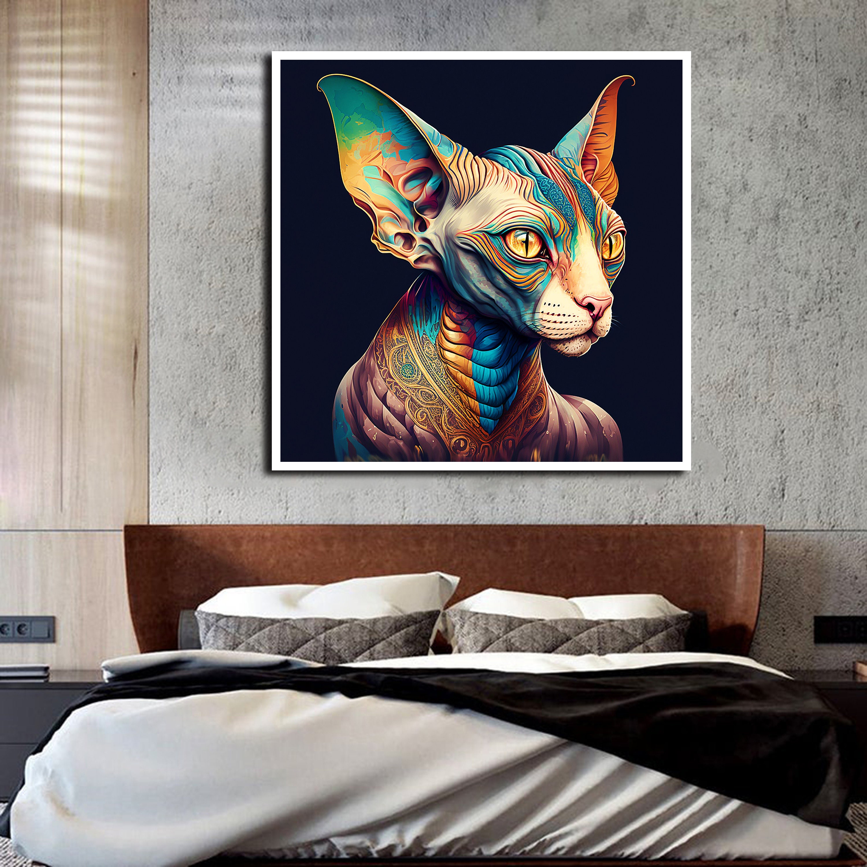 Colorful Sphynx Cat Sphynx Cat Poster Sphinx Cat Art Print - Etsy