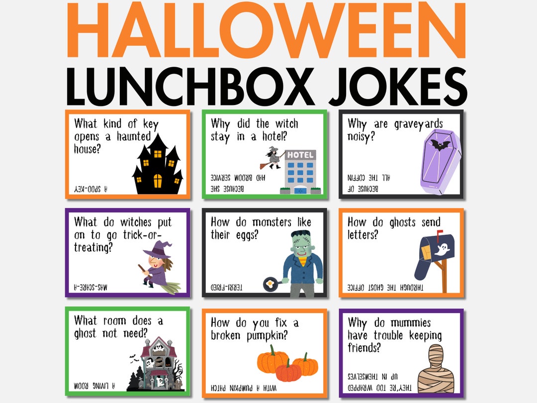 30+ Halloween Lunchbox Jokes for Kids, Printable Lunchbox Cards ...
