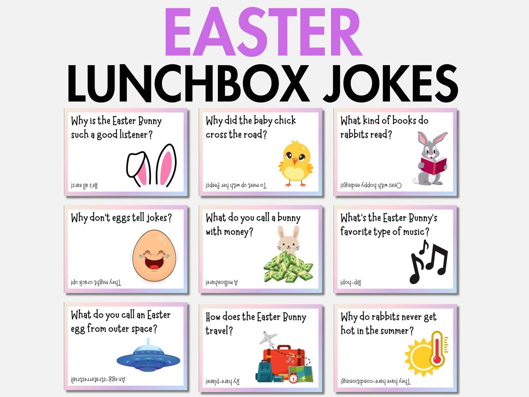30+ Easter Lunchbox Jokes for Kids, Non-denominational Lunchbox Cards ...