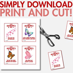 Printable Butterfly Valentines | Butterfly Valentine Cards for Girls ...