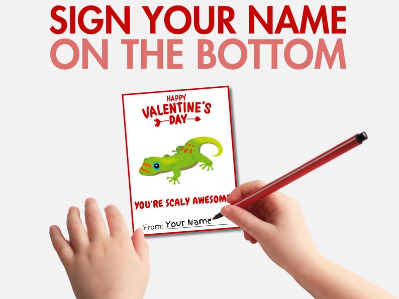 Printable Gecko Valentines | Pet Gecko Valentine Cards for Buys & Girls ...