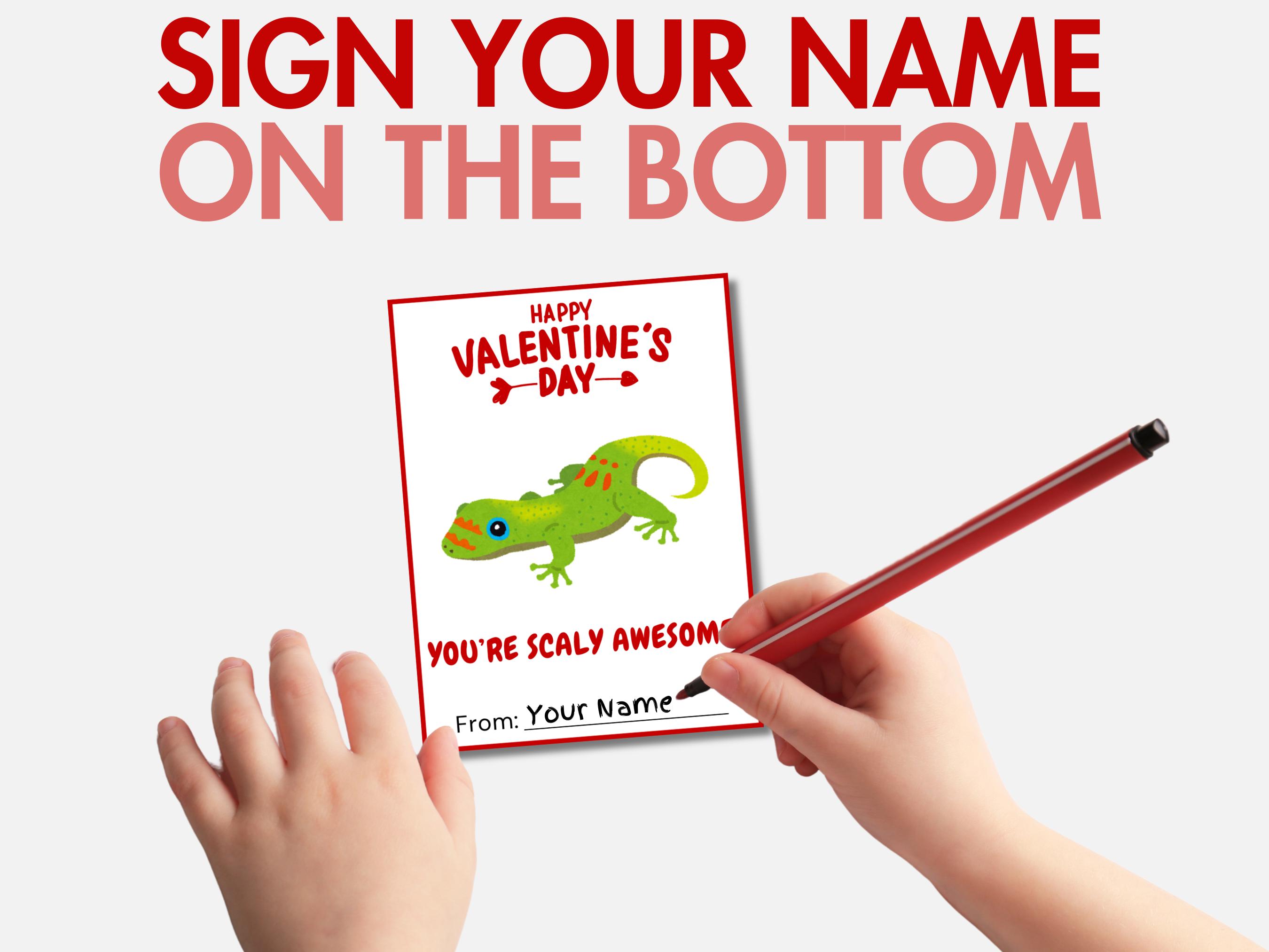Printable Gecko Valentines | Pet Gecko Valentine Cards for Buys & Girls ...