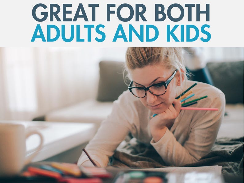 50 Reverse Coloring Pages for Adults & Kids, Relaxing Nature-inspired ...