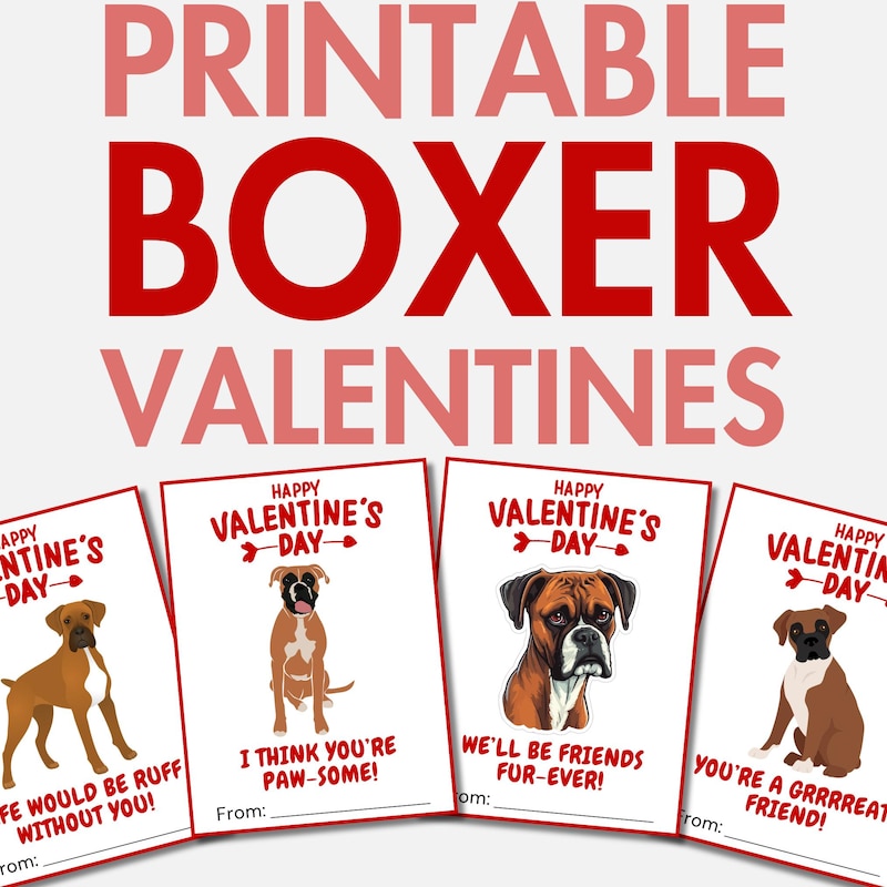 Boxer Dog Valentine Cards - Etsy