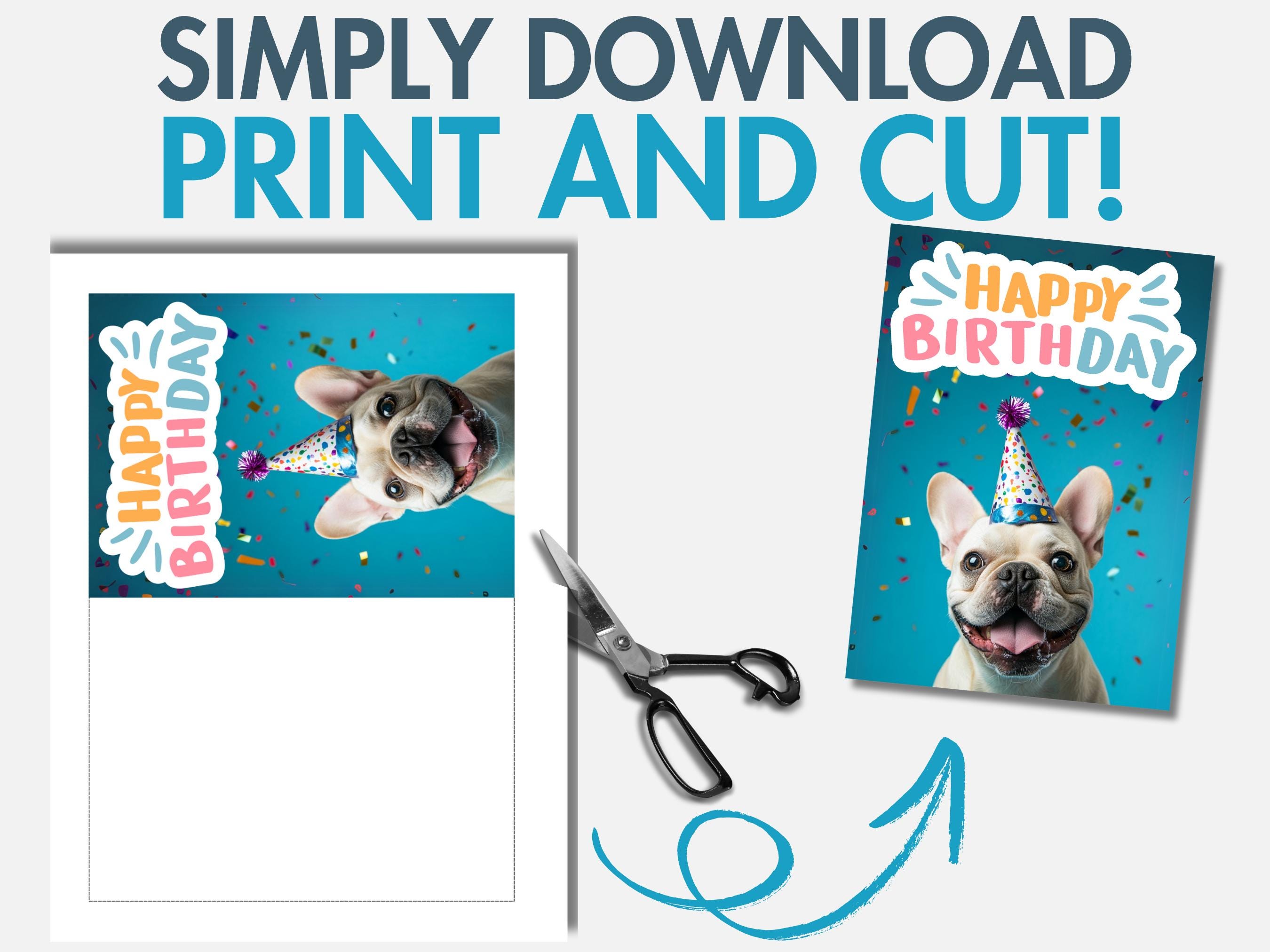 Printable French Bulldog Birthday Card | Frenchie Greeting Card | Dog ...