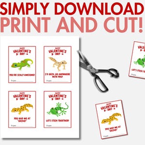 Printable Gecko Valentines | Pet Gecko Valentine Cards for Buys & Girls ...