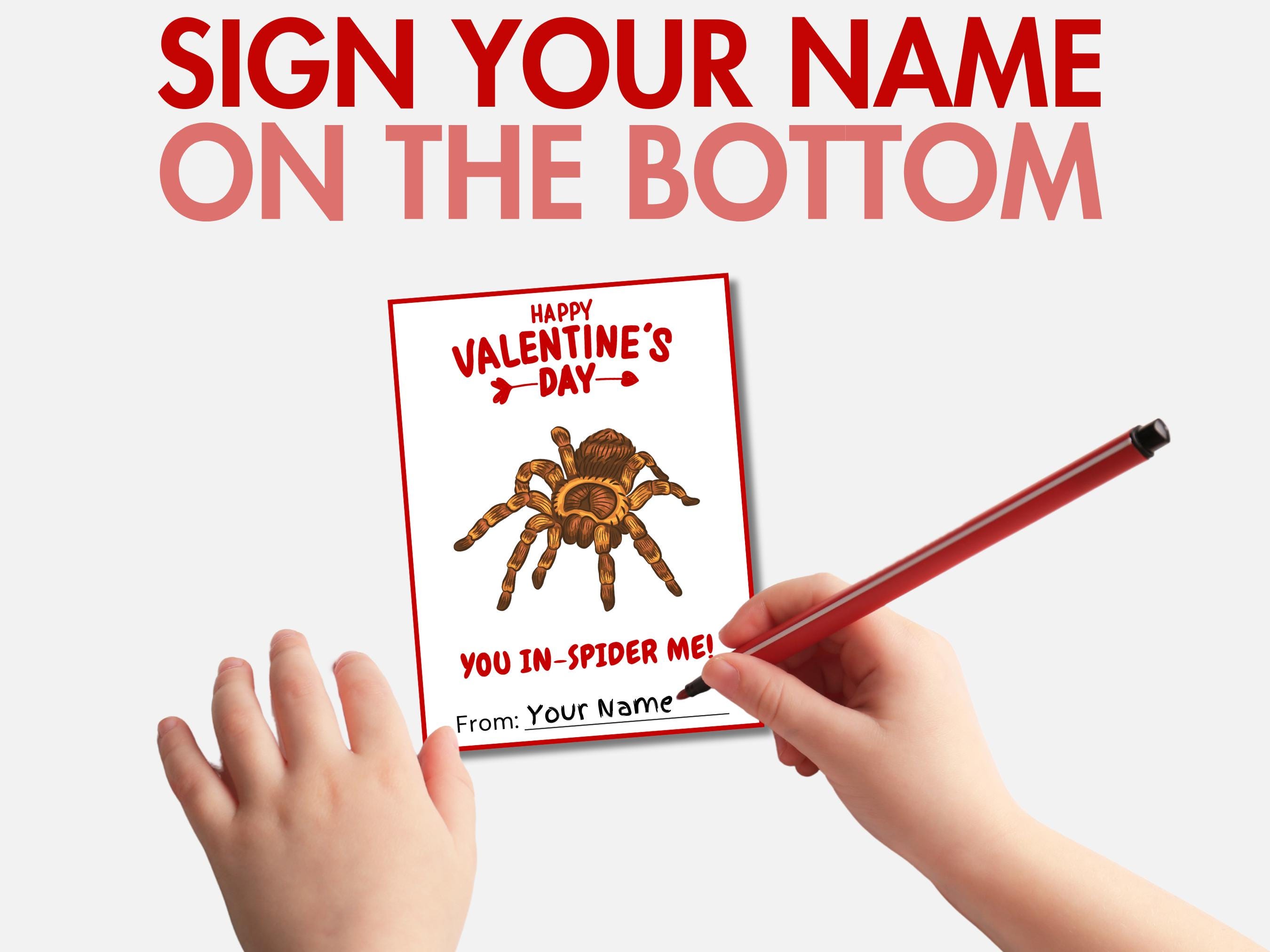 Printable Tarantula Valentines | Pet Tarantula Valentine Cards for Boys ...