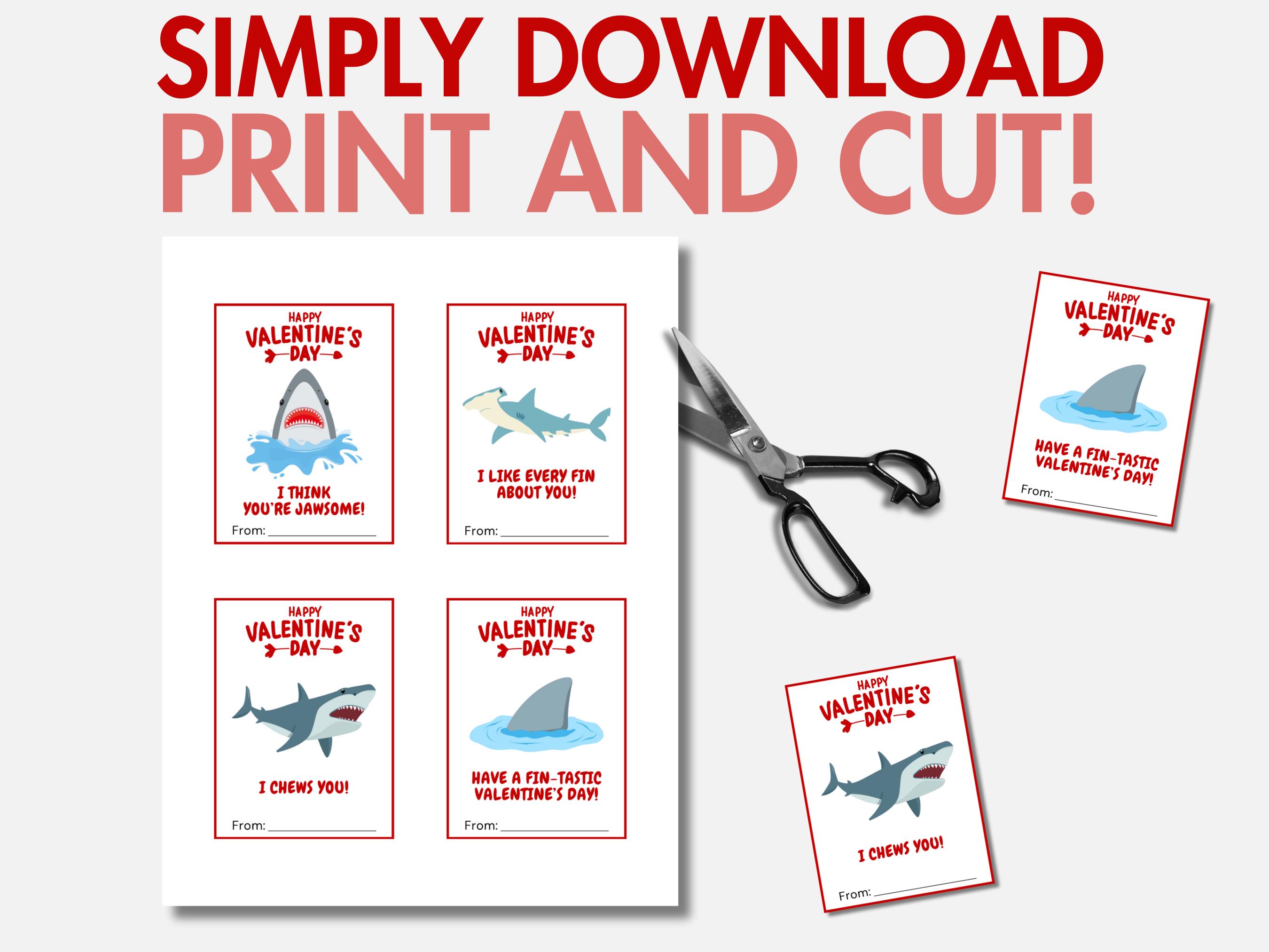 Printable Shark Valentines | Shark Valentine Cards for Boys | Ocean ...