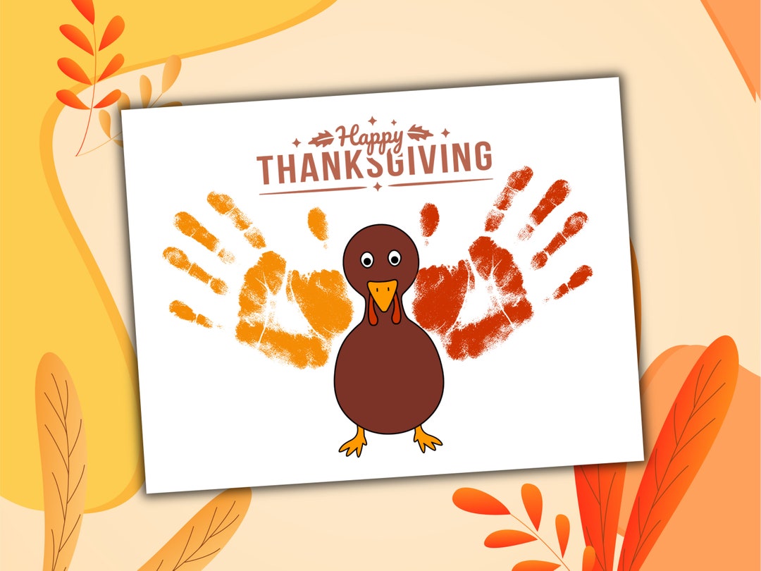 Thanksgiving Turkey Handprint Art Template, Fall Handprint Craft ...