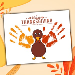 Thanksgiving Turkey Handprint Art Template, Fall Handprint Craft ...