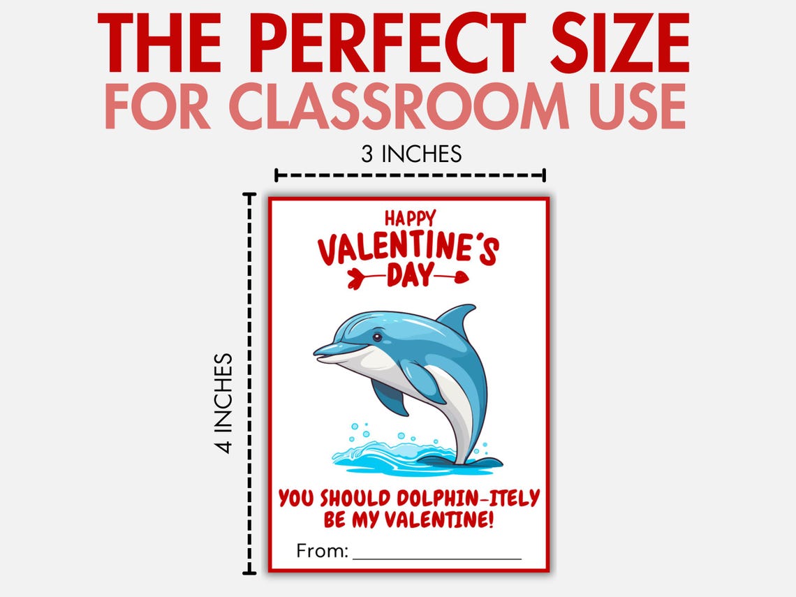 Printable Dolphin Valentines | Dolphin Valentine Cards for Girls ...