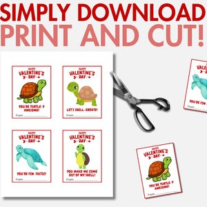 Printable Turtle Valentines | Turtle Valentine Cards | Tortoise ...