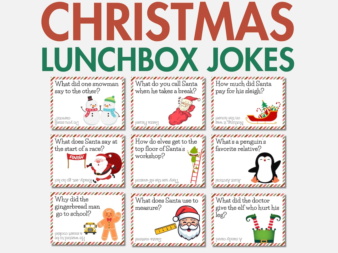 50+ Christmas Lunchbox Jokes for Kids, Printable Holiday Lunchbox Cards ...