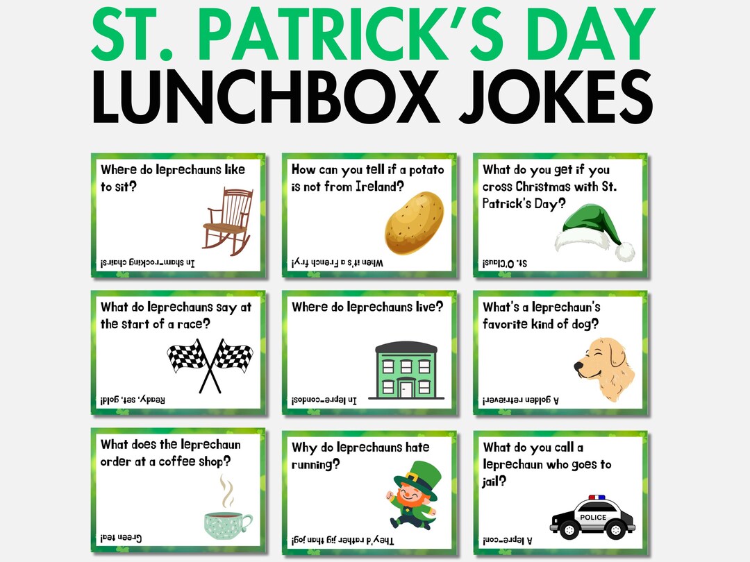 30+ St. Patrick’s Day Lunchbox Jokes for Kids, Printable Lunchbox Cards ...