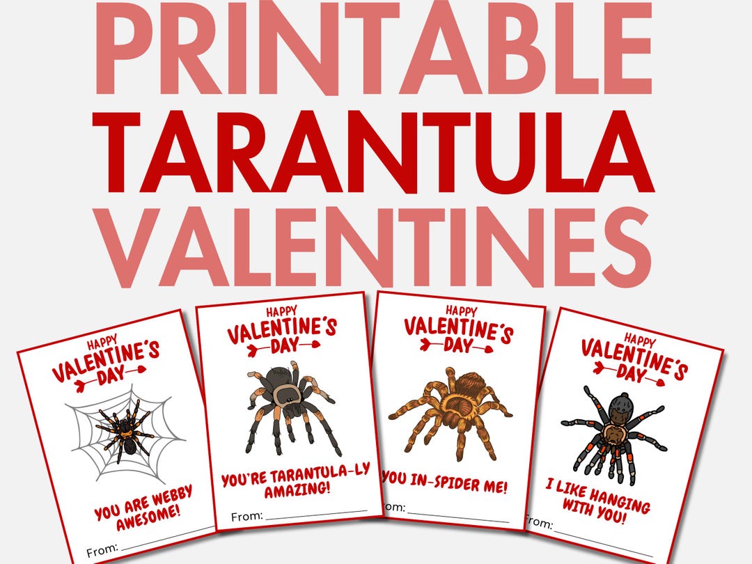 Printable Tarantula Valentines | Pet Tarantula Valentine Cards for Boys ...