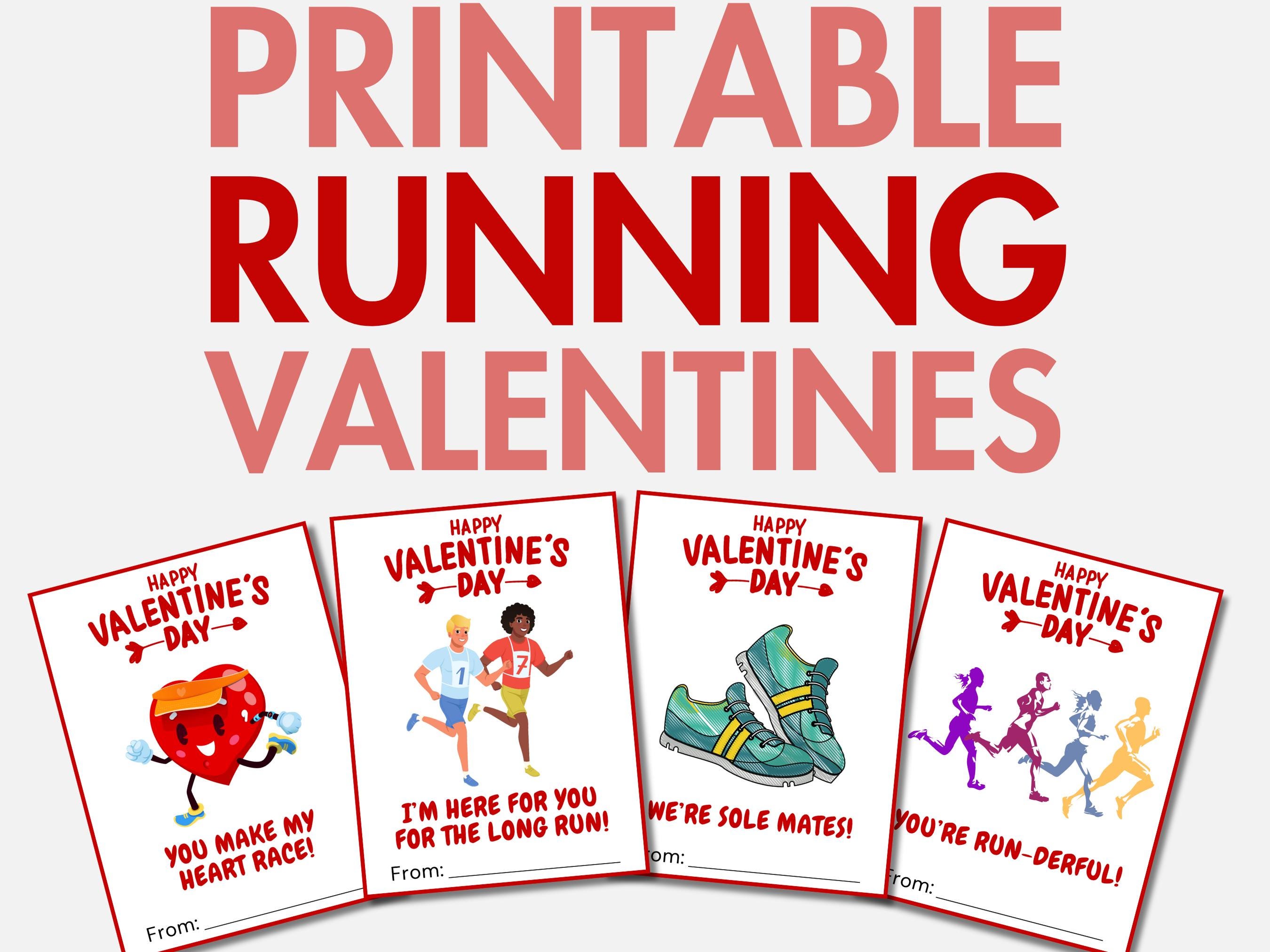 Printable Running Valentines | Runner Valentine Cards | Track & Field ...