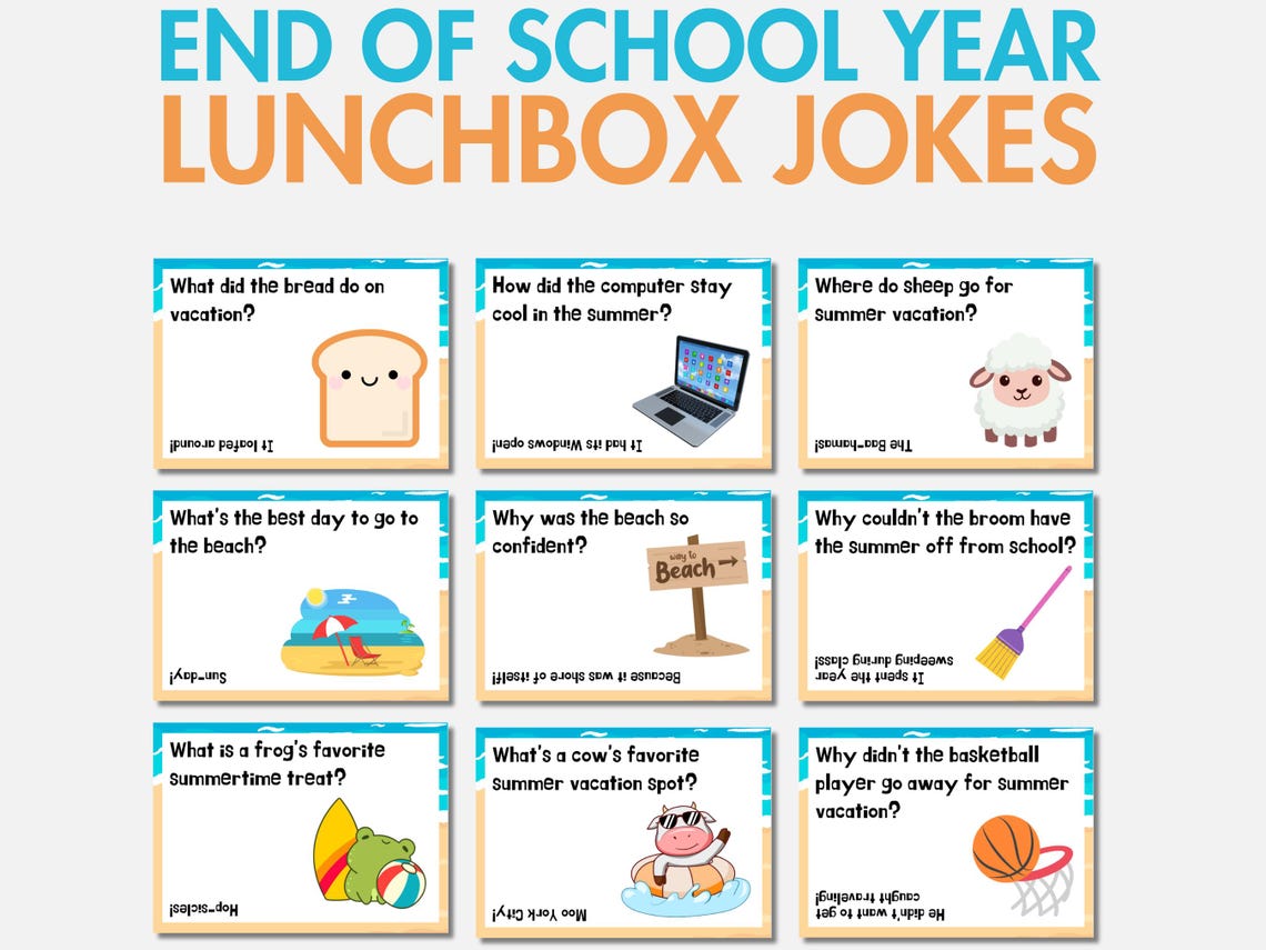 30+ End of School Year Lunchbox Jokes for Kids, Summer Vacation ...