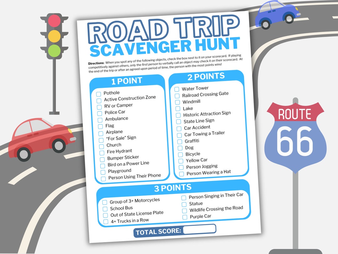 Road Trip Scavenger Hunt Game, Kids Spot It Game, Road Trip Games, Kids ...