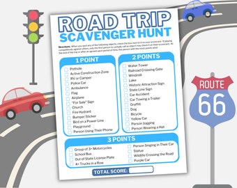 Road Trip Scavenger Hunt Car Game - Etsy
